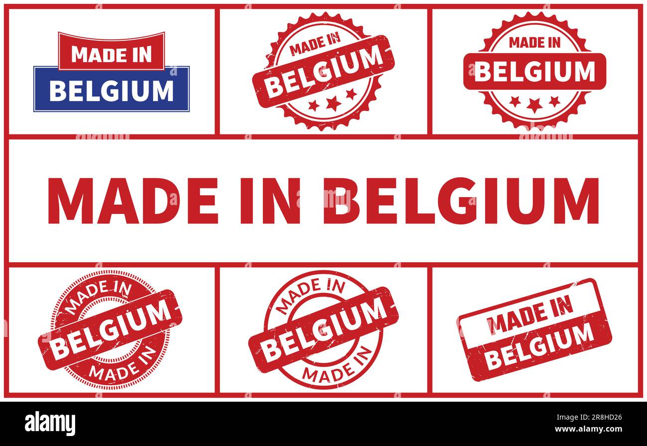 Made In Belgium Rubber Stamp Set Stock Vector Image & Art - Alamy