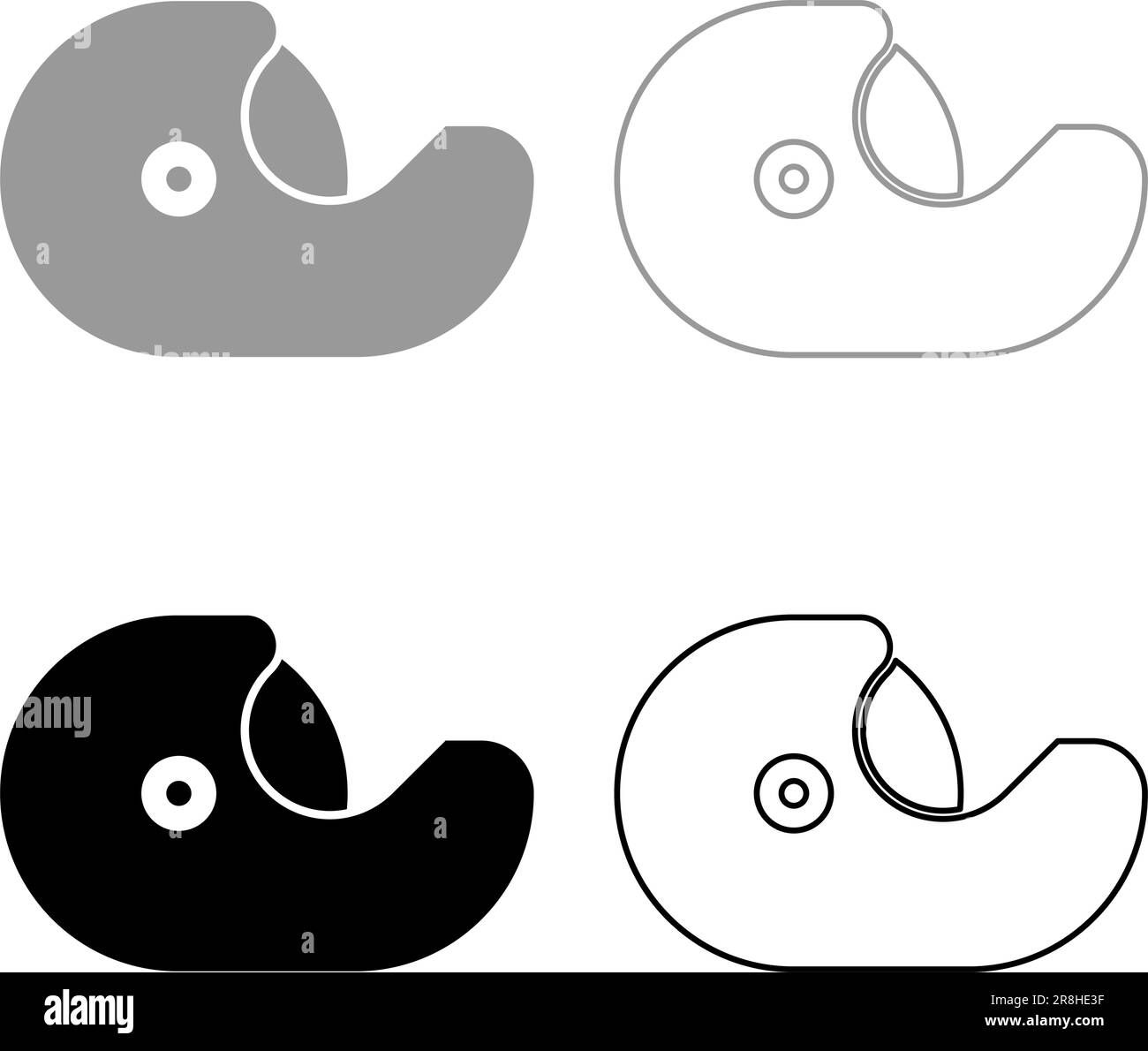 Office dispenser for scotch set icon grey black color vector ...