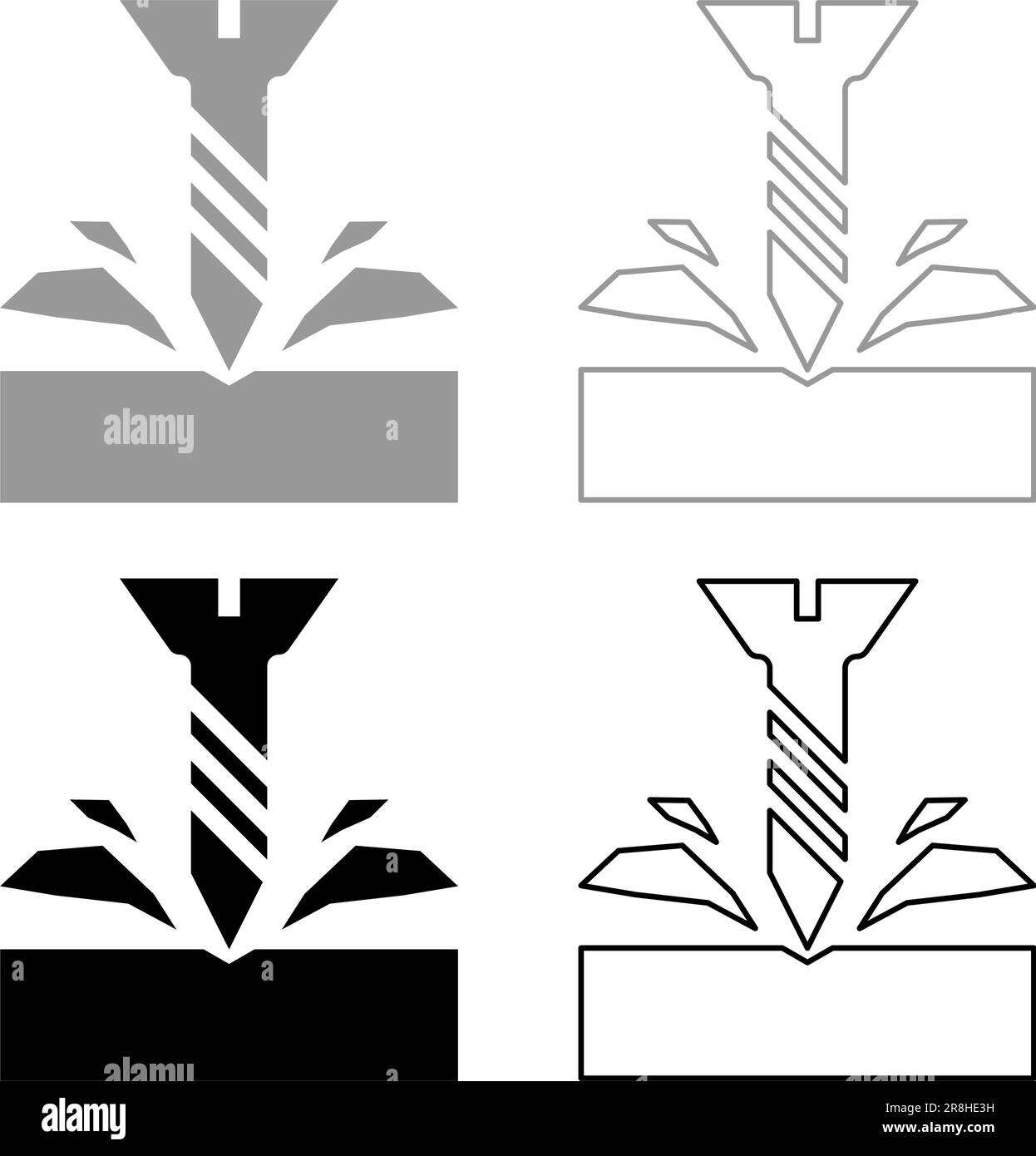 Self-tapping screw is screwed into the material shavings scatter set ...