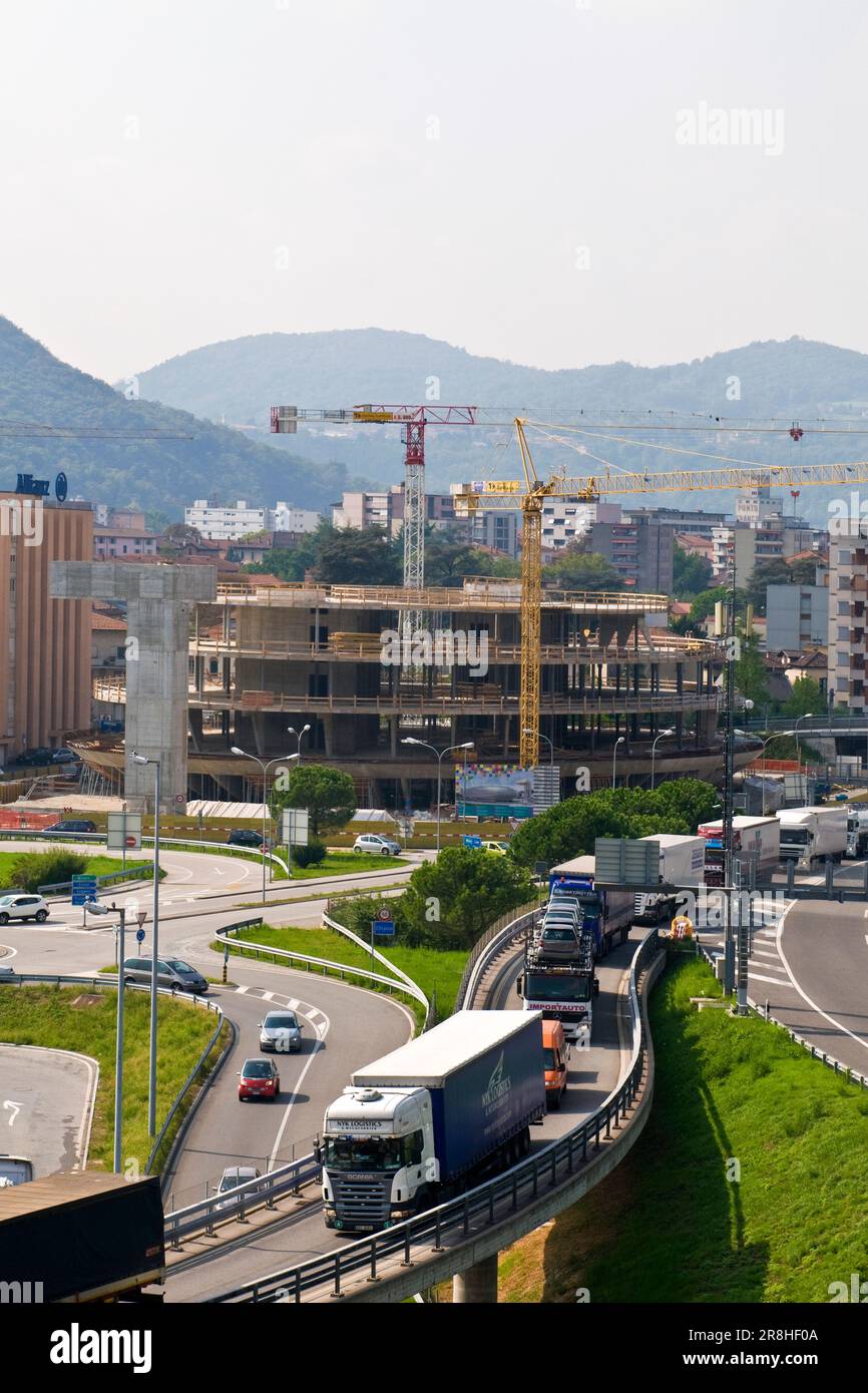 Traffic Near the Border with Chiasso. Como. Lombardy. Italy Stock Photo ...