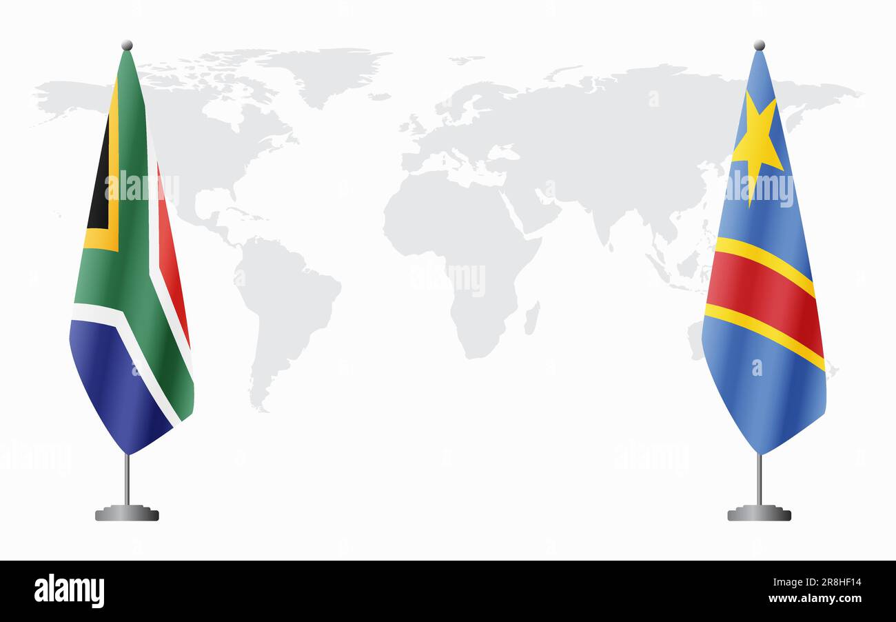 South Africa and Democratic Republic of Congo flags for official ...