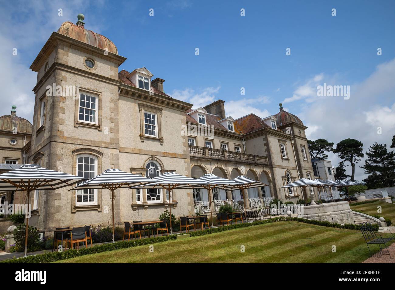 The rear of Fowey Hall Hotel in Cornwall Stock Photo - Alamy