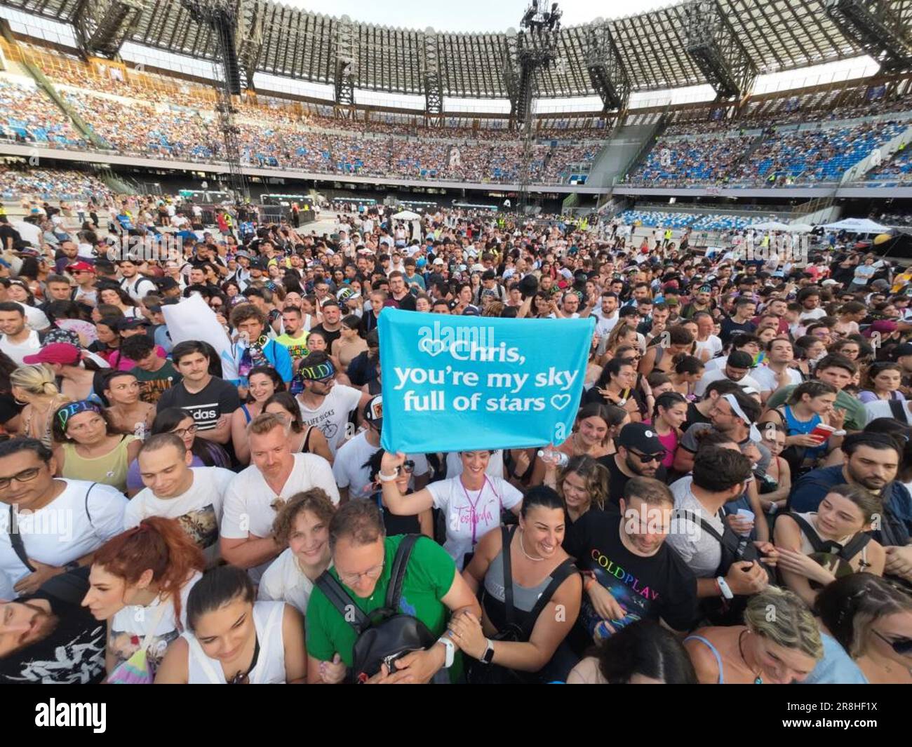 June 21, 2023, NAPOLI: Fans of British rock band Coldplay wait for the ...