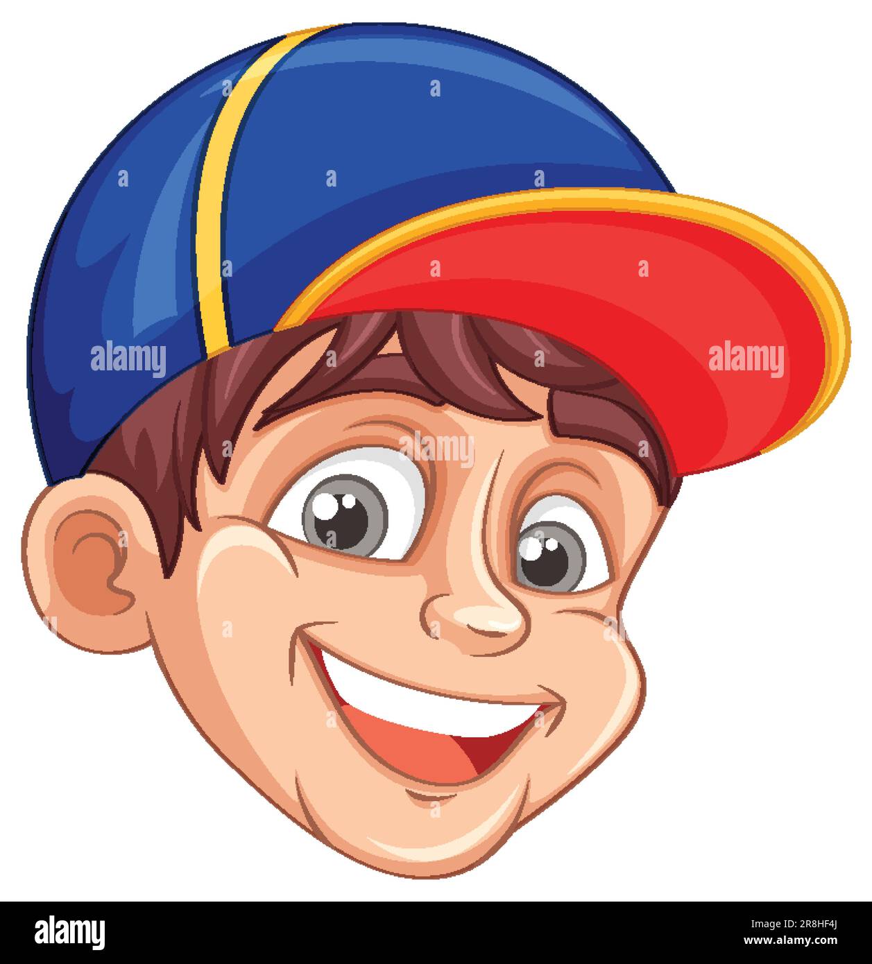 Cheerful Boy with Positive Expression Cartoon illustration Stock Vector ...
