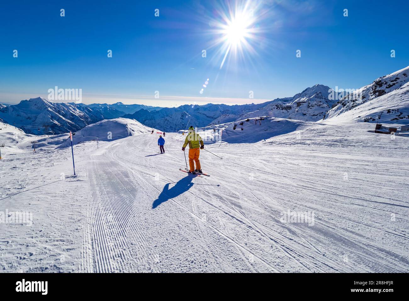 Ski slopes in Monte Rosa ski resort Stock Photo - Alamy