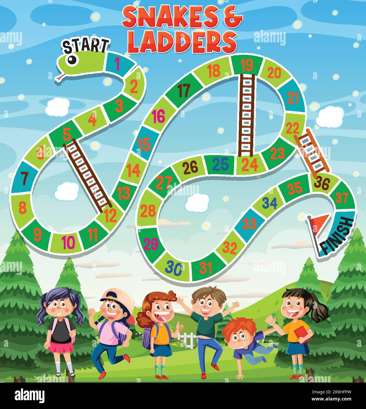 Simple board game for children template illustration Stock Vector Image ...