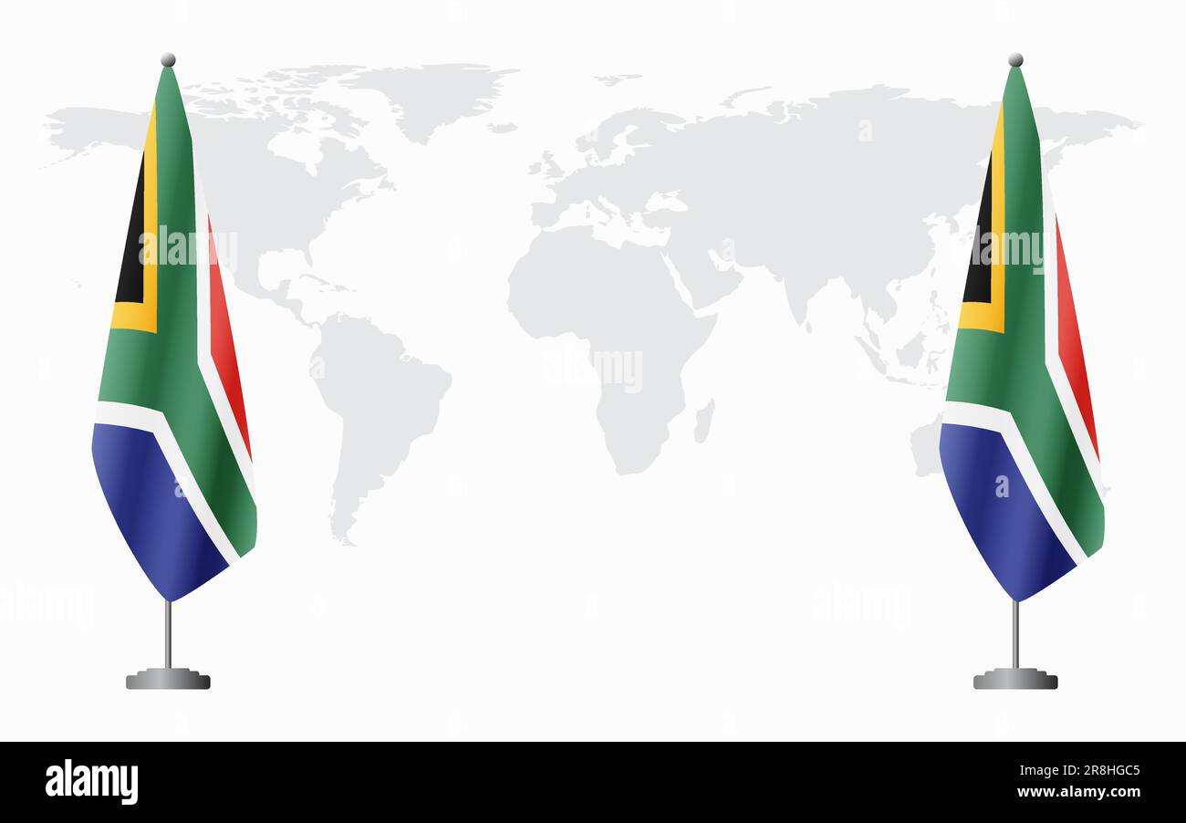 South Africa and South Africa flags for official meeting against ...