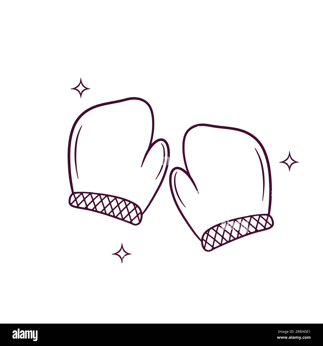 Hand Drawn Oven Gloves. Doodle Vector Sketch Illustration Stock Vector ...