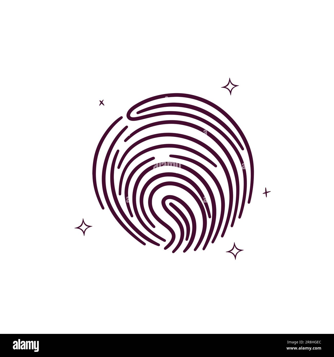 Hand Drawn Fingerprint Icon. Doodle Vector Sketch Illustration Stock ...