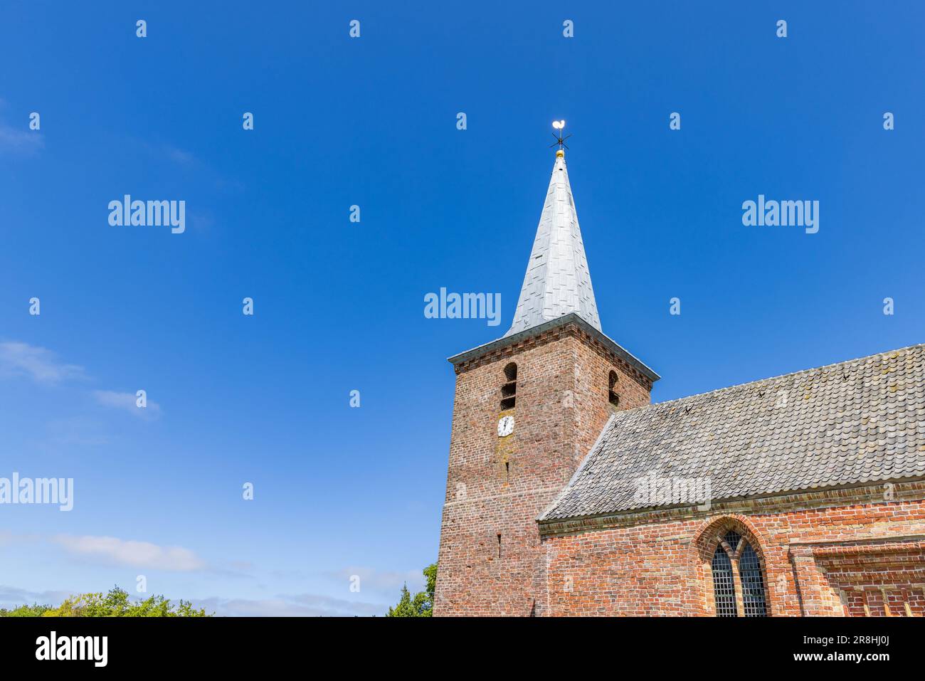 Saint Jan church national monument in village Hoorn at Wadden island ...