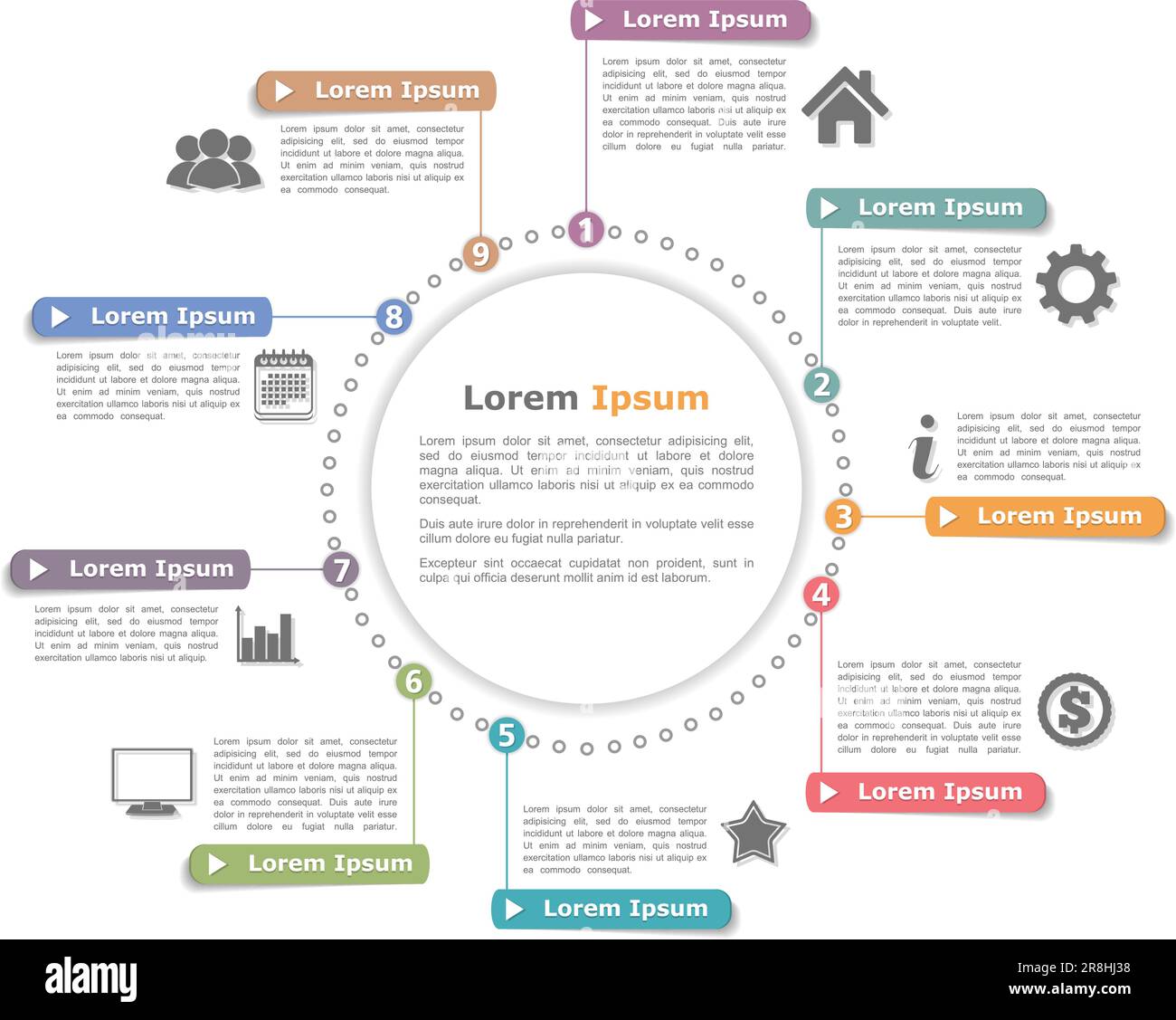 Circle infographics template with numbers, process diagram, vector eps10 illustration Stock ...