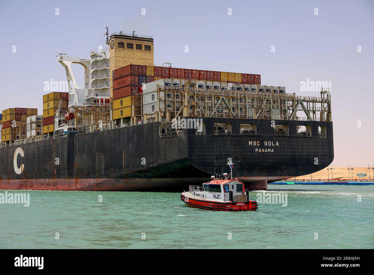 Suez, Egypt. 21st June, 2023. A ship sails on Suez Canal in Suez ...
