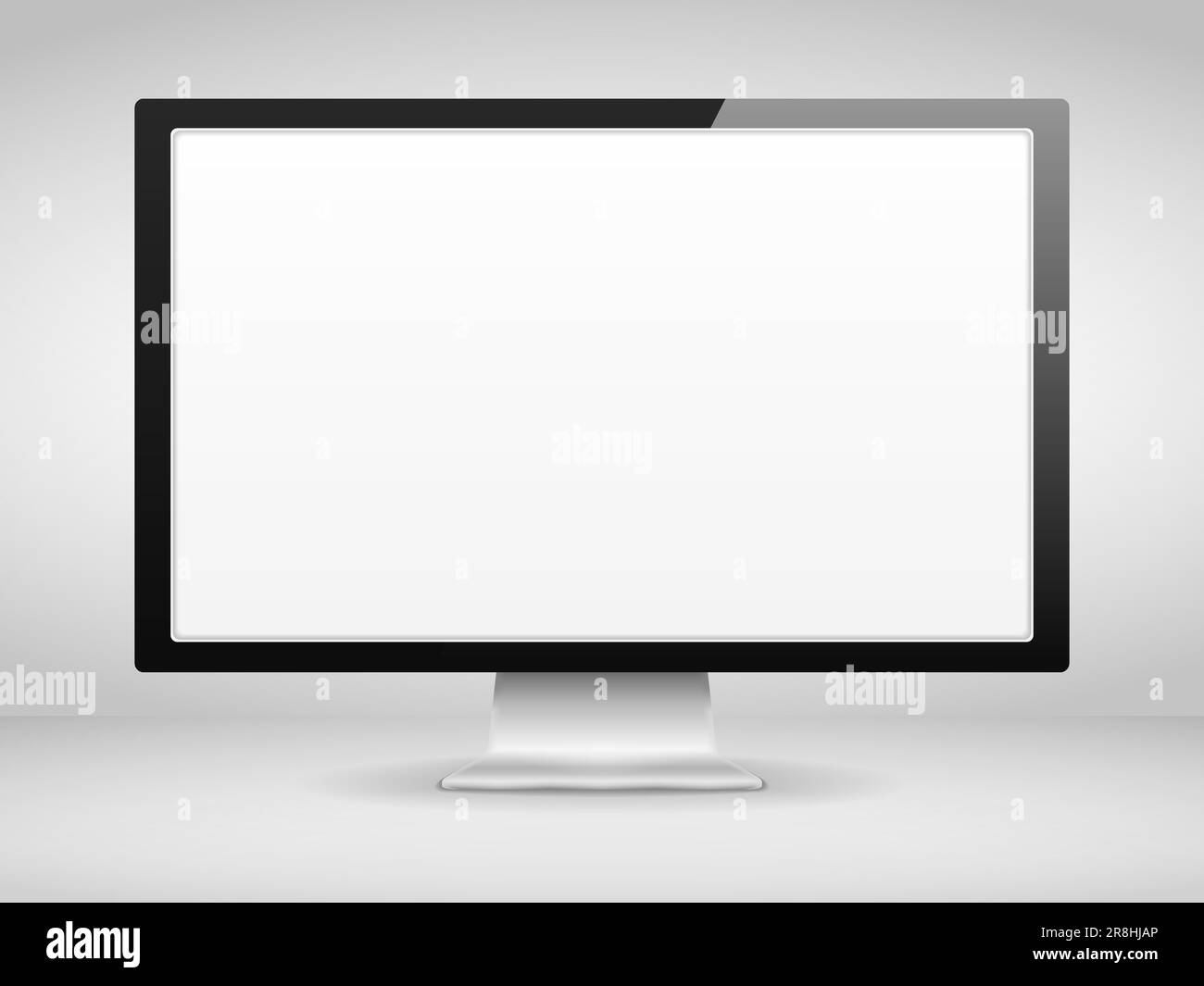 Computer monitor with blank white screen, vector eps10 illustration ...