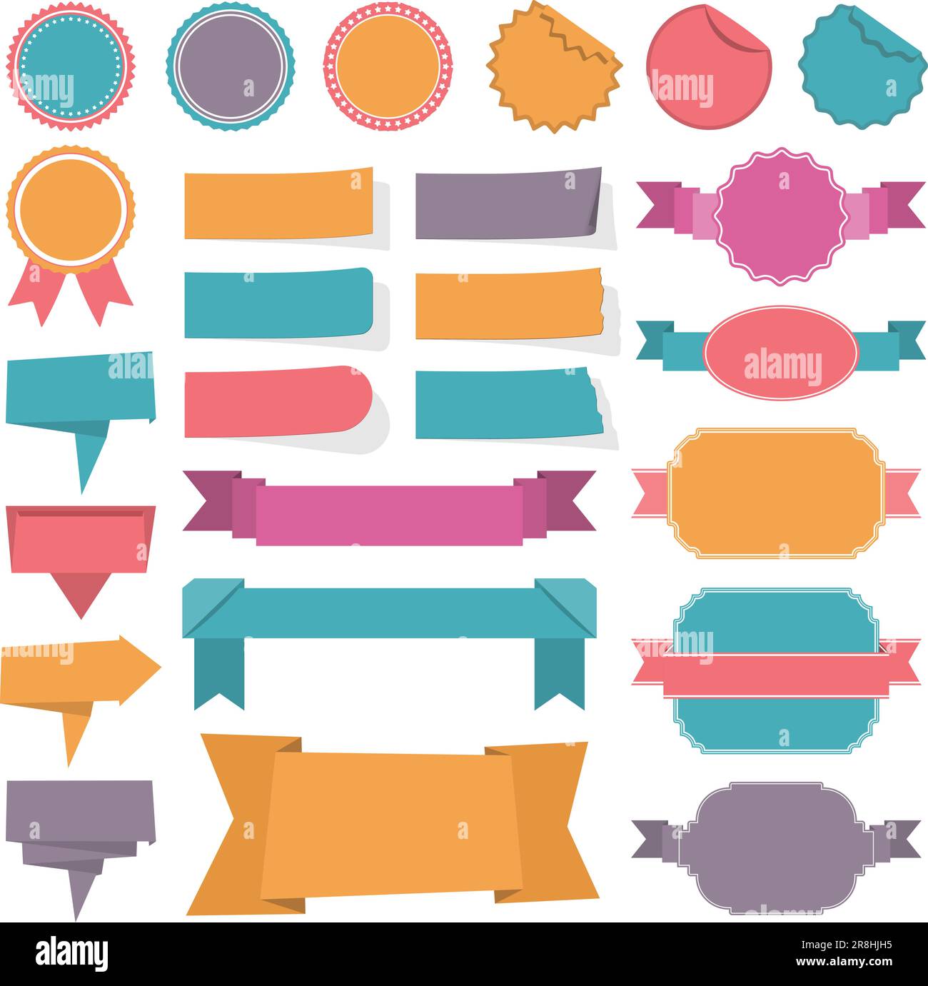 Collection of different labels, banners and ribbons, vector eps10 ...