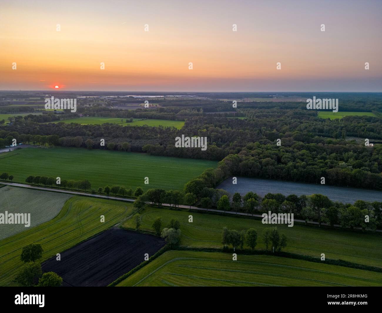 Aerial endless valley landscape fields hi-res stock photography and ...