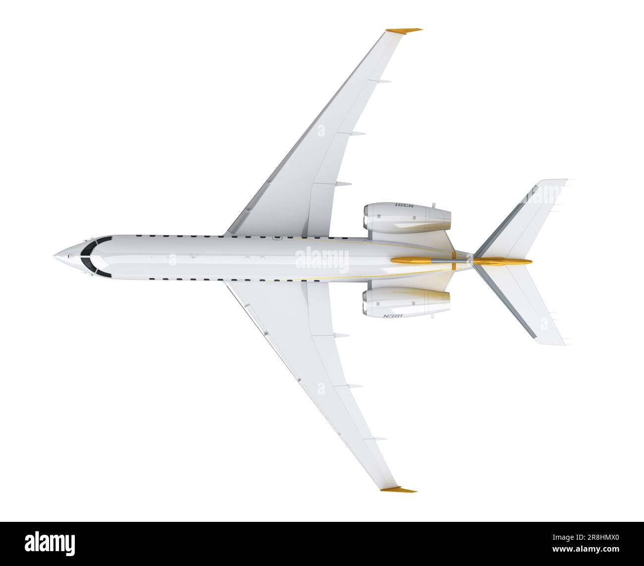 Flying aeroplane top view Cut Out Stock Images & Pictures - Alamy