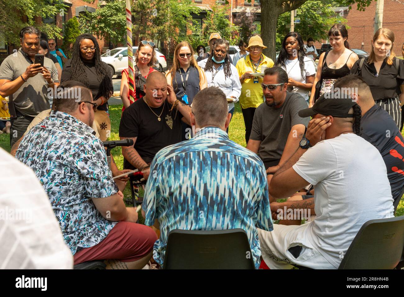 Toronto, Canada, 21st June 2023. A drum circle marks National ...