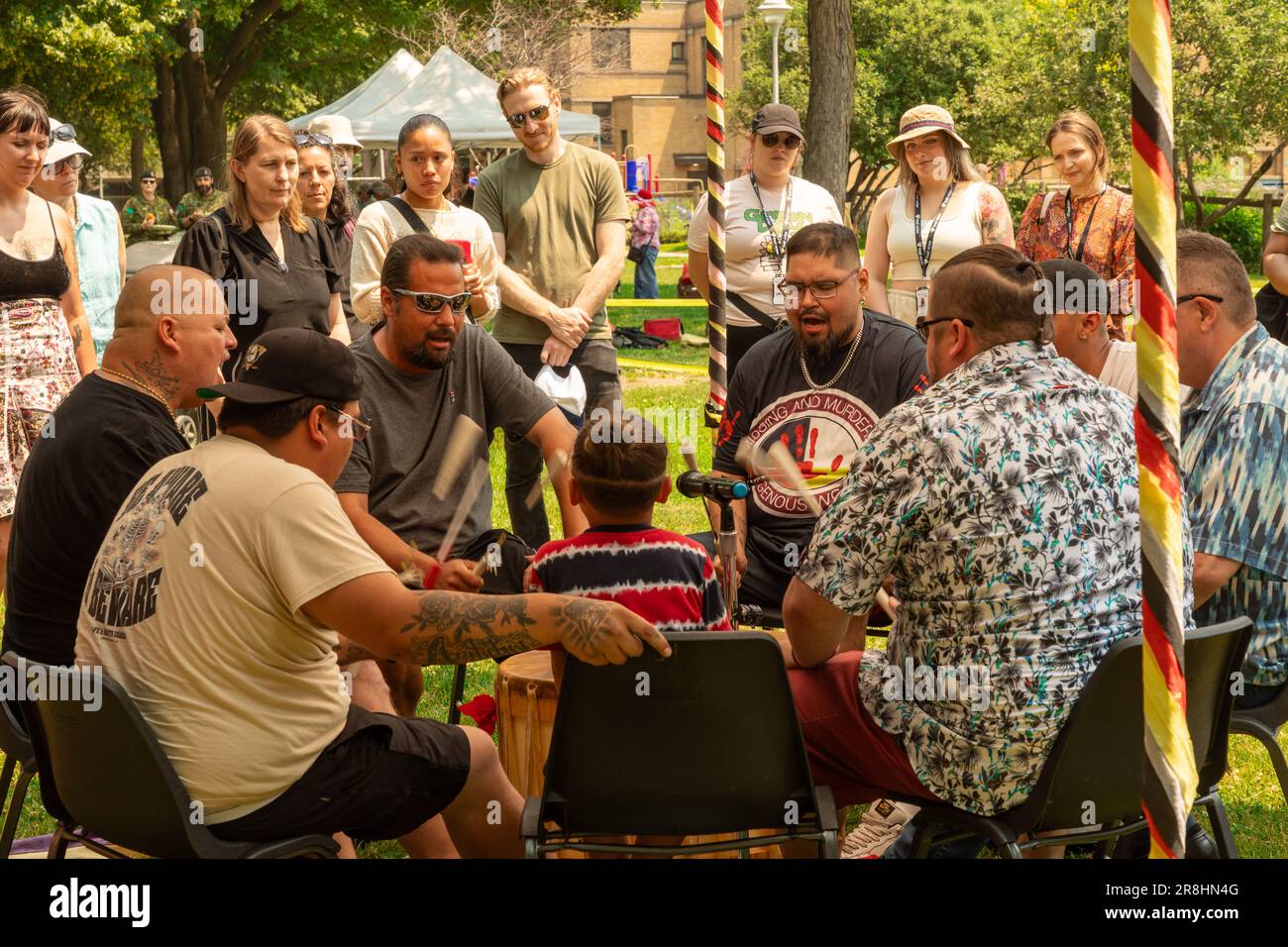 Toronto, Canada, 21st June 2023. A drum circle marks National ...