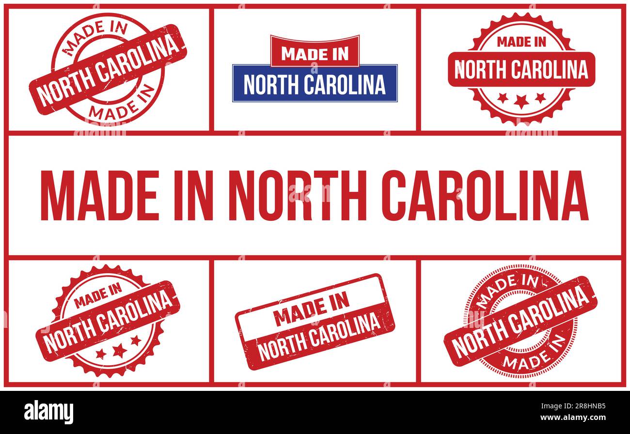Made In North Carolina Rubber Stamp Set Stock Vector Image & Art - Alamy