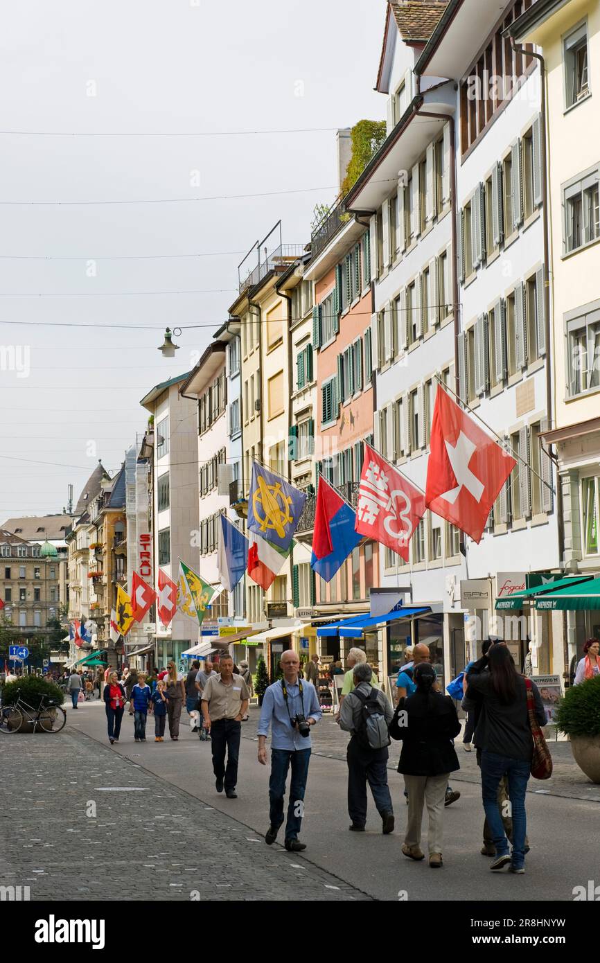 Traditional Street. Zurich. Switzerland Stock Photo - Alamy