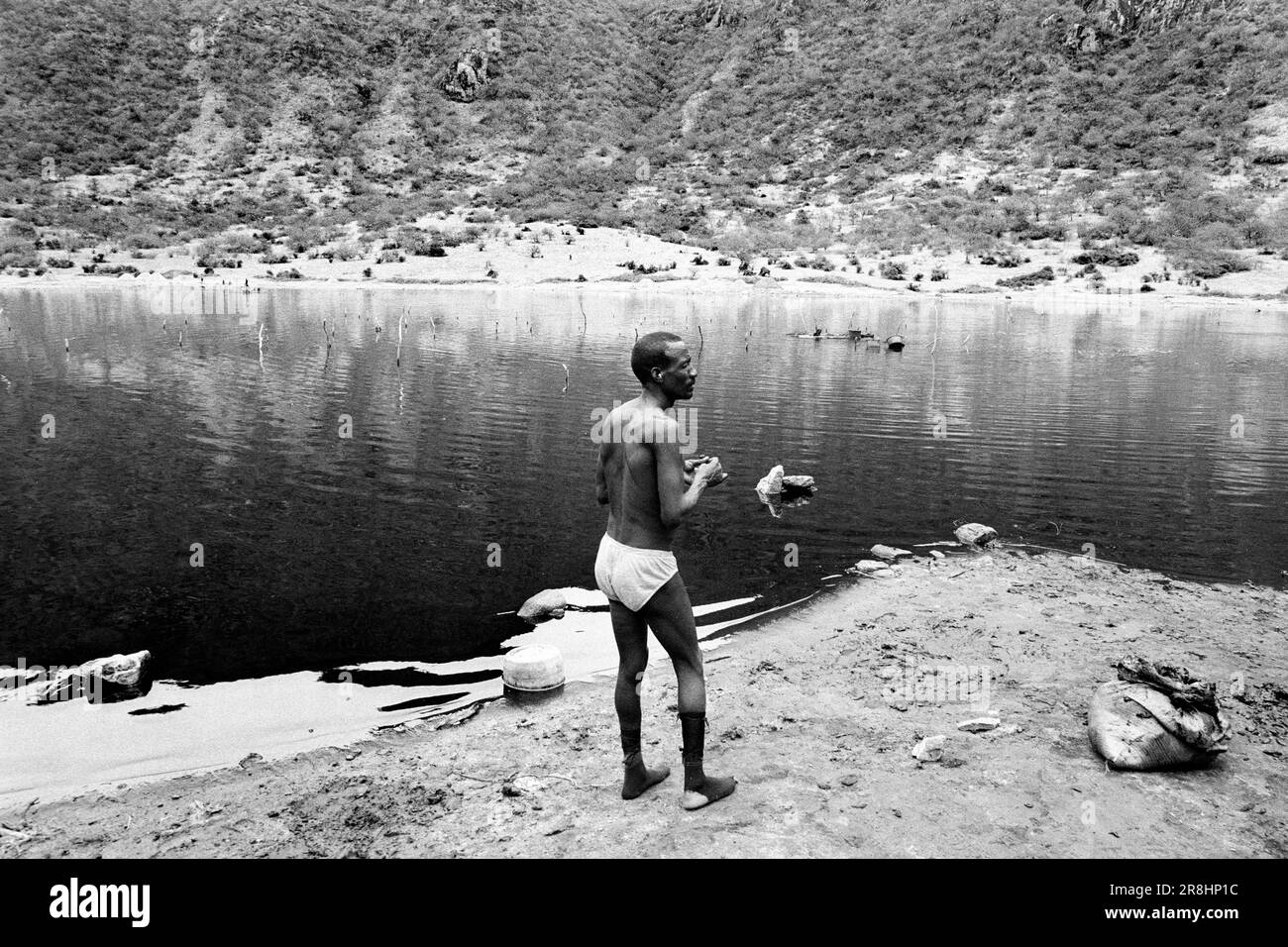 Salt Extraction in the El Sod Crater. Ethiopia Stock Photo - Alamy