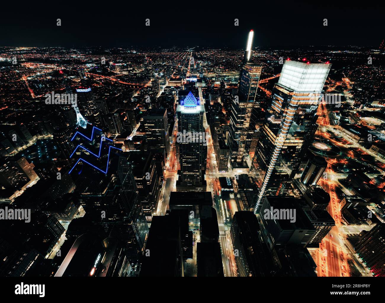 Night view philadelphia skyline in hi-res stock photography and images ...