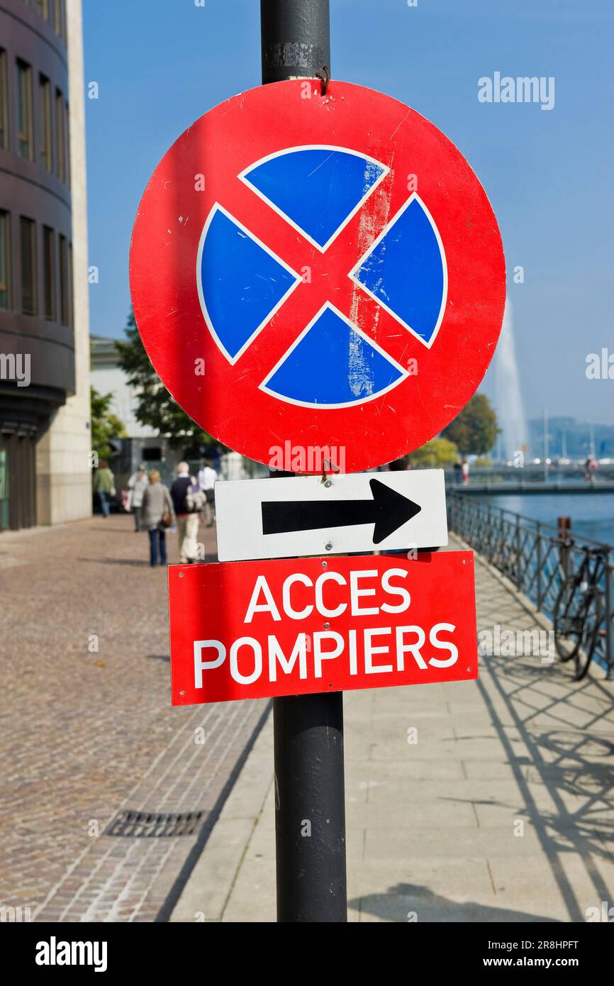 Fire Department Access. Geneva. Switzerland Stock Photo - Alamy