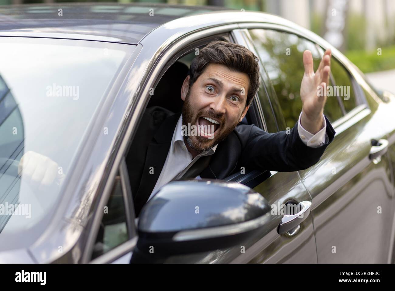 Joyful owner new car smiling hi-res stock photography and images - Alamy