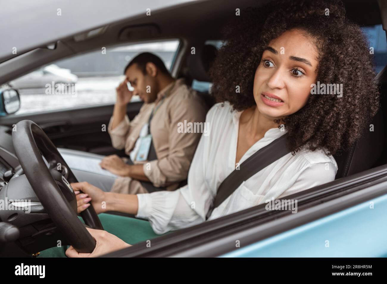 Scared Old Lady Driving