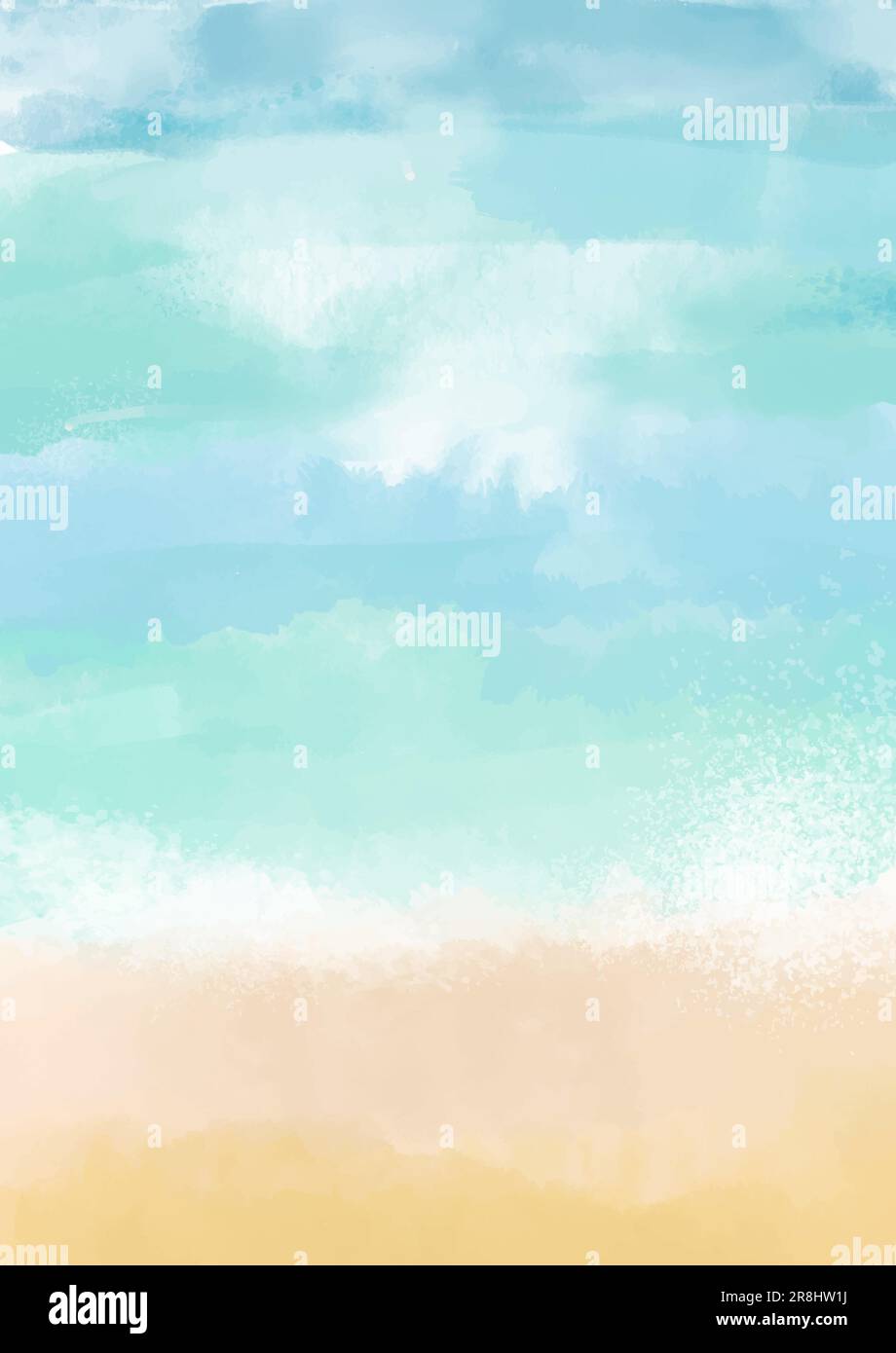 Abstract hand painted beach themed watercolour background Stock Vector ...