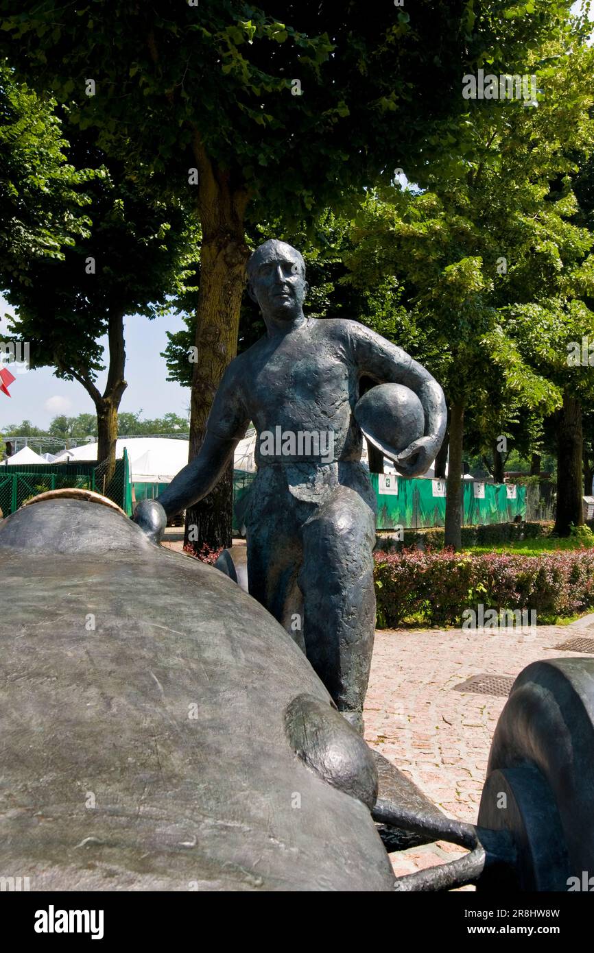 Copy of The Statue of Juan Manuel Fangio Next To Mercedes-benz 196 W ...