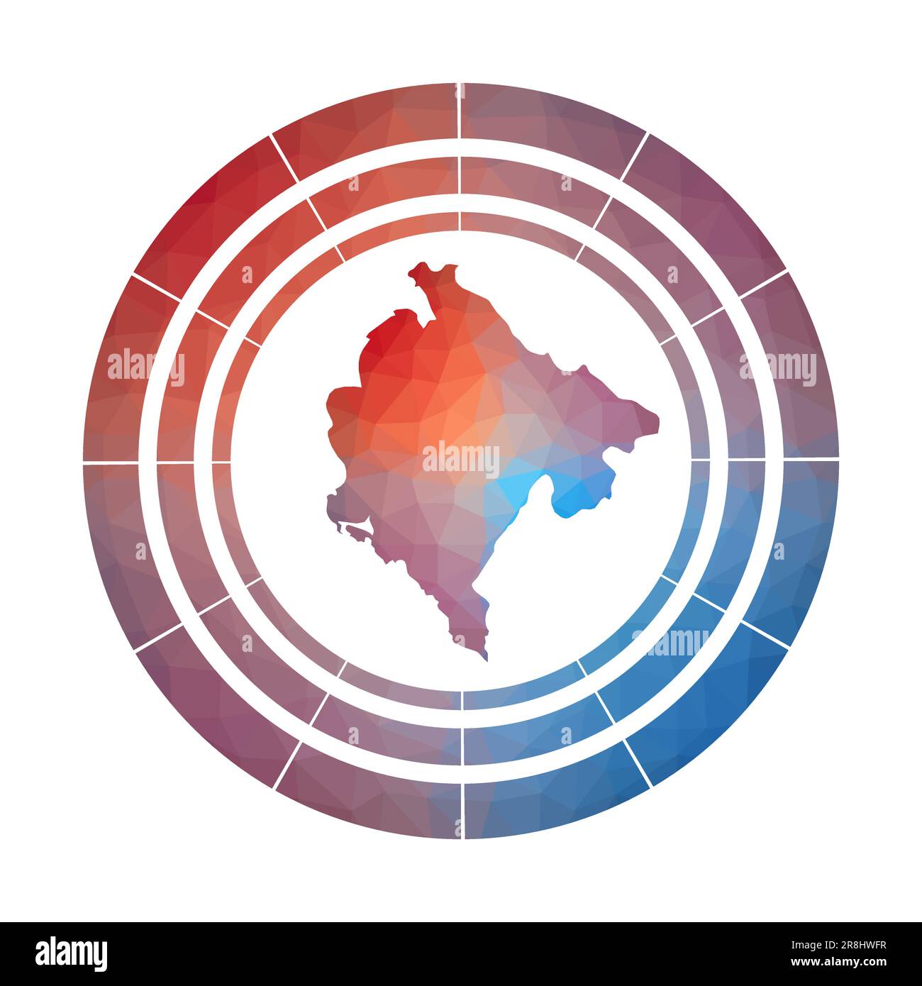 Montenegro badge. Bright gradient logo of country in low poly style ...