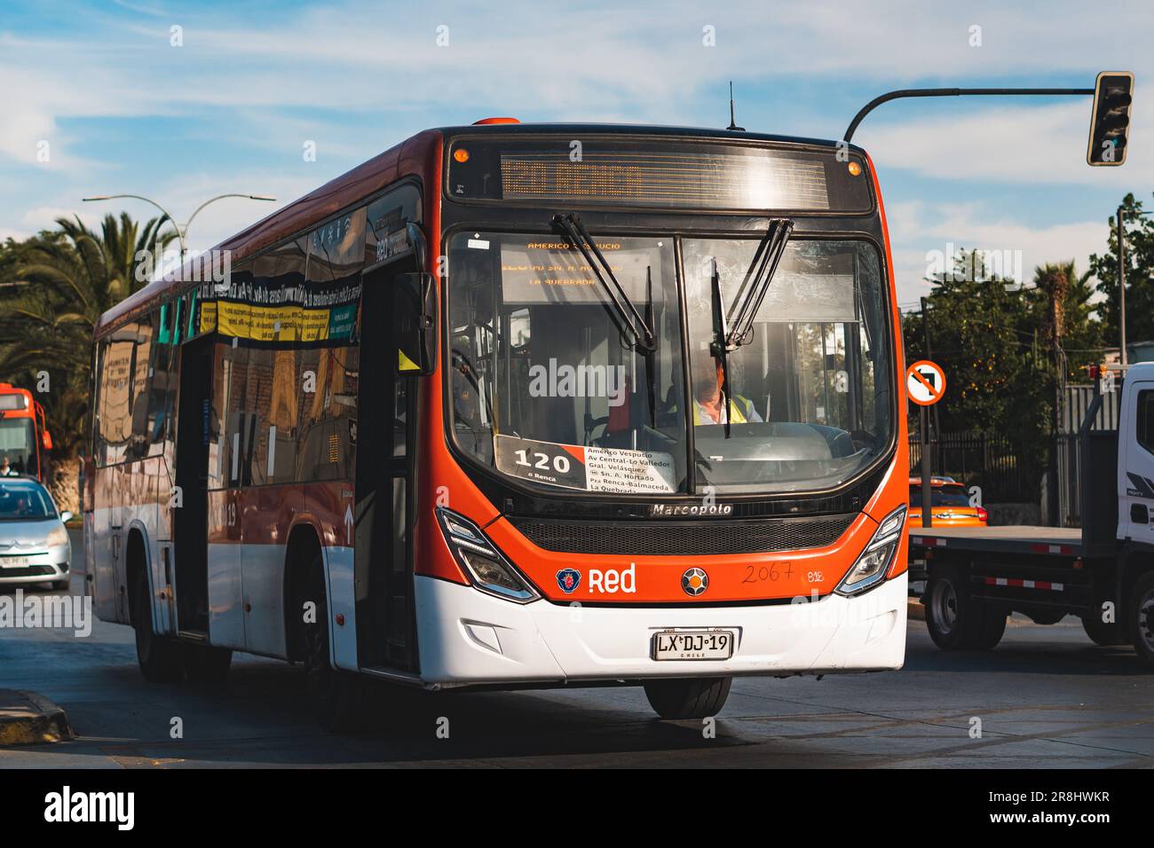 Santiago, Chile - January 2023: A Transantiago, or Red Metropolitana de ...