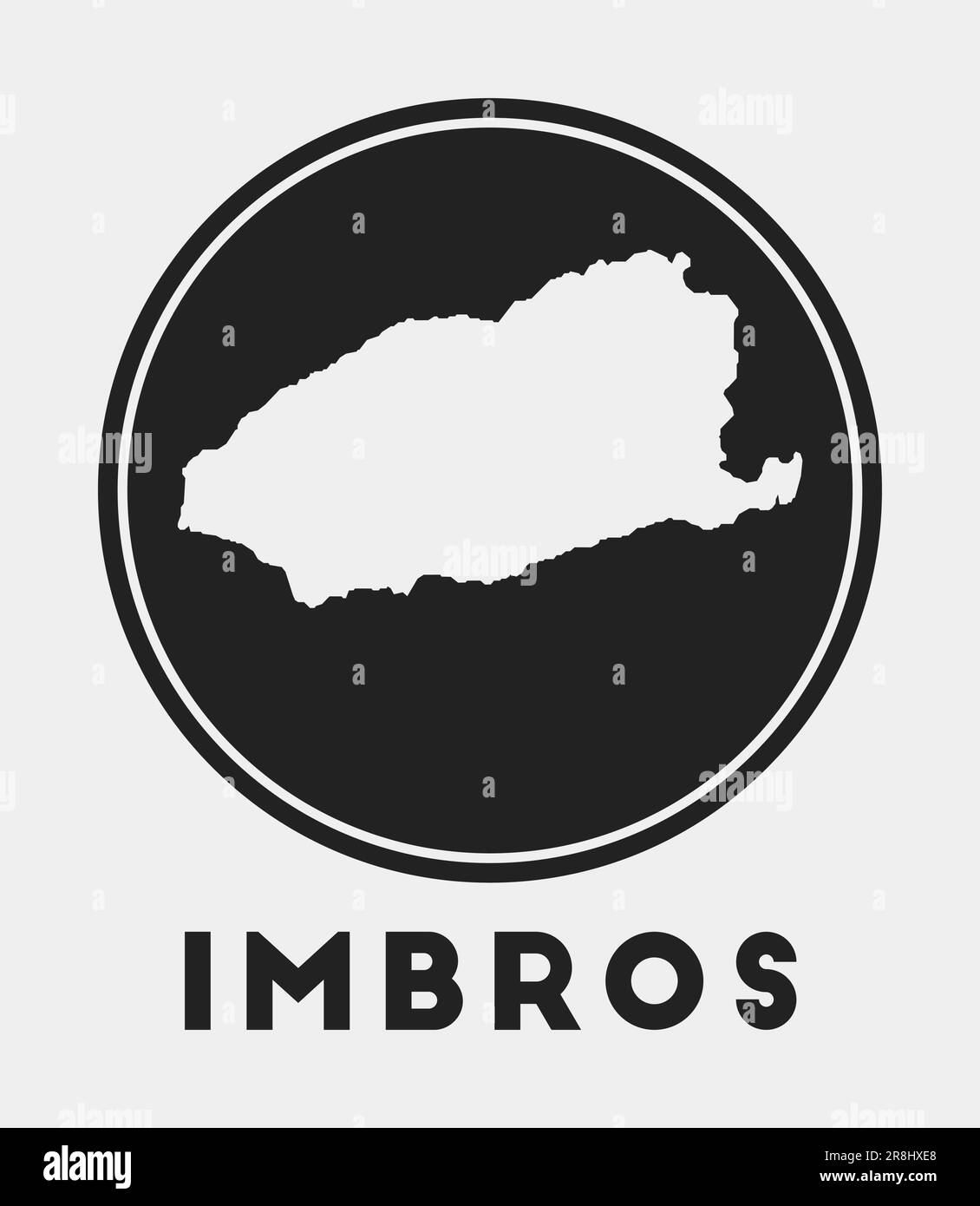 Imbros icon. Round logo with island map and title. Stylish Imbros badge ...