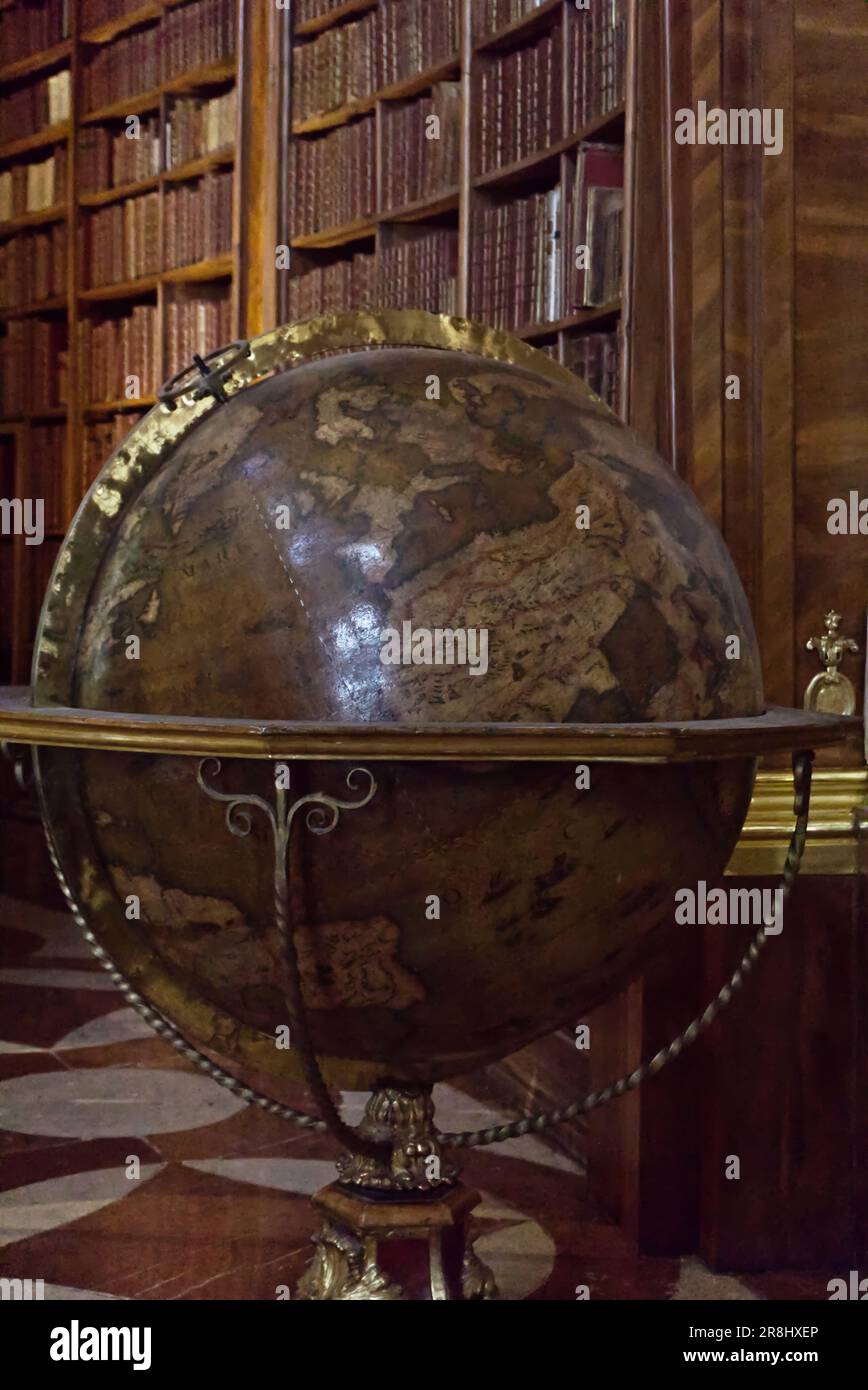 old globe in national library Stock Photo - Alamy