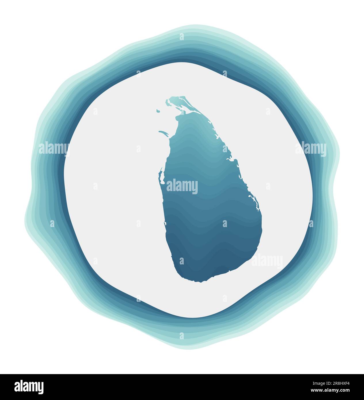 Sri Lanka logo. Badge of the country. Layered circular sign around Sri ...