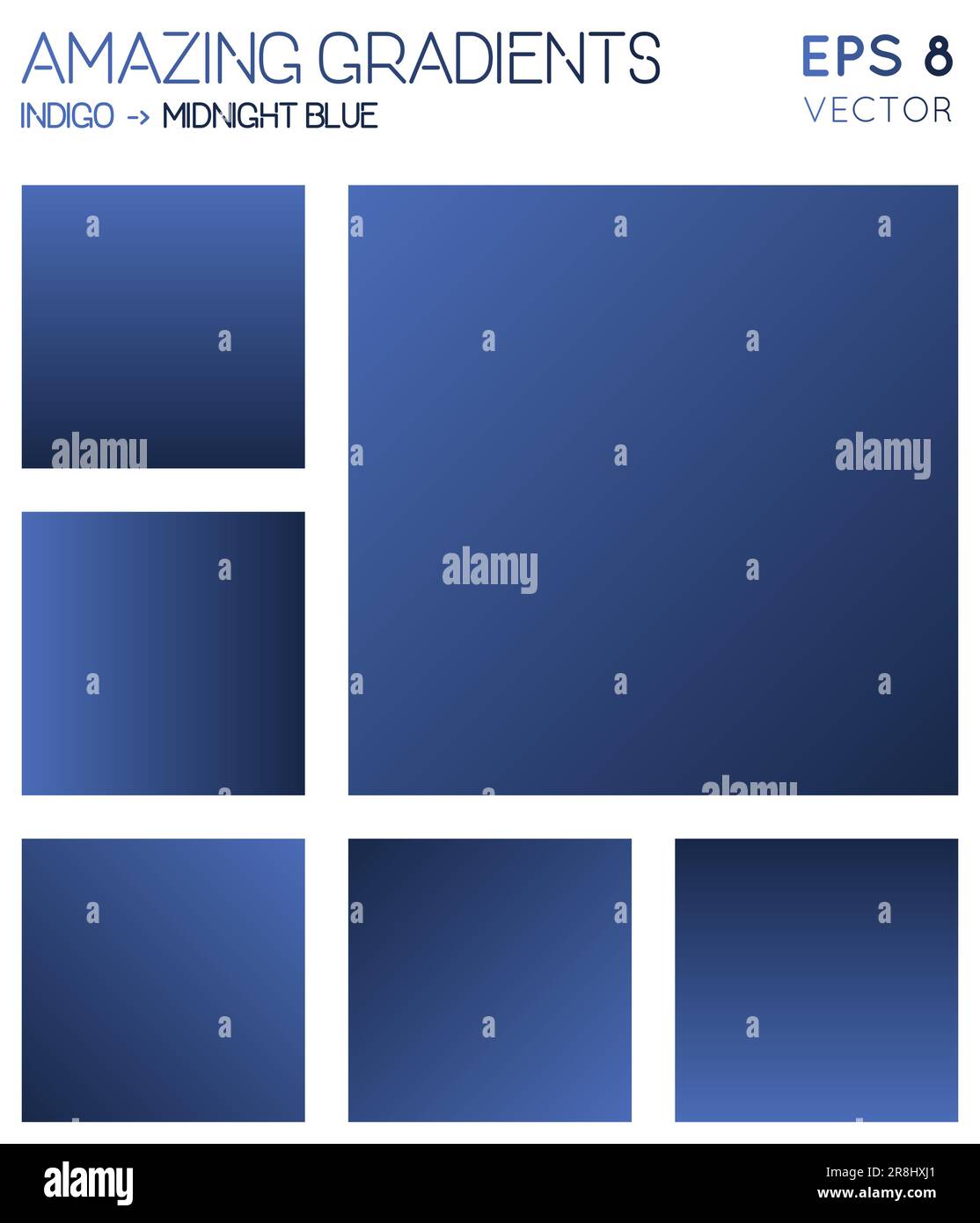 Colorful gradients in indigo, midnight blue color tones. Actual ...