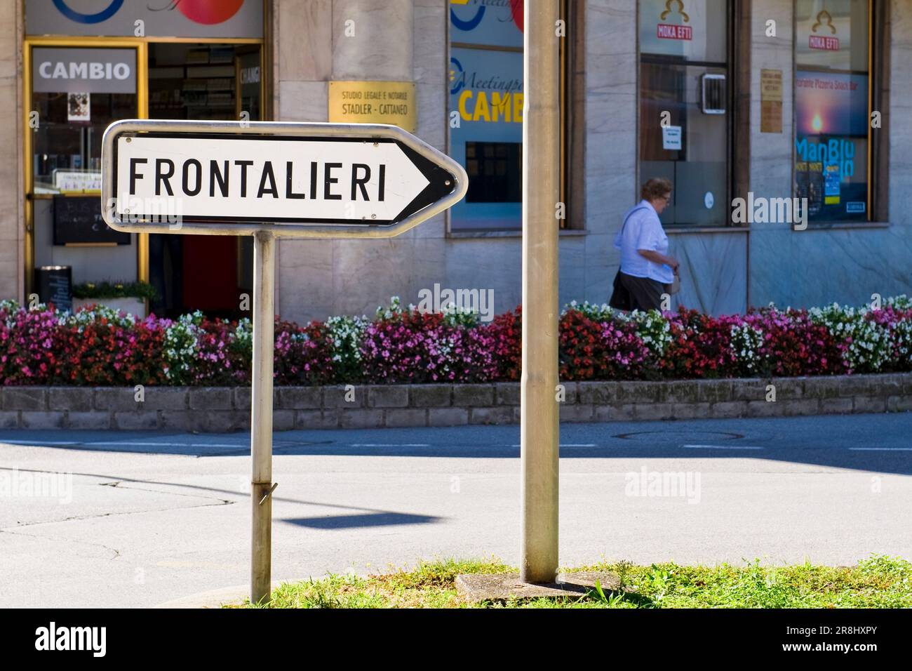 Signal For Border. Chiasso. Switzerland Stock Photo - Alamy