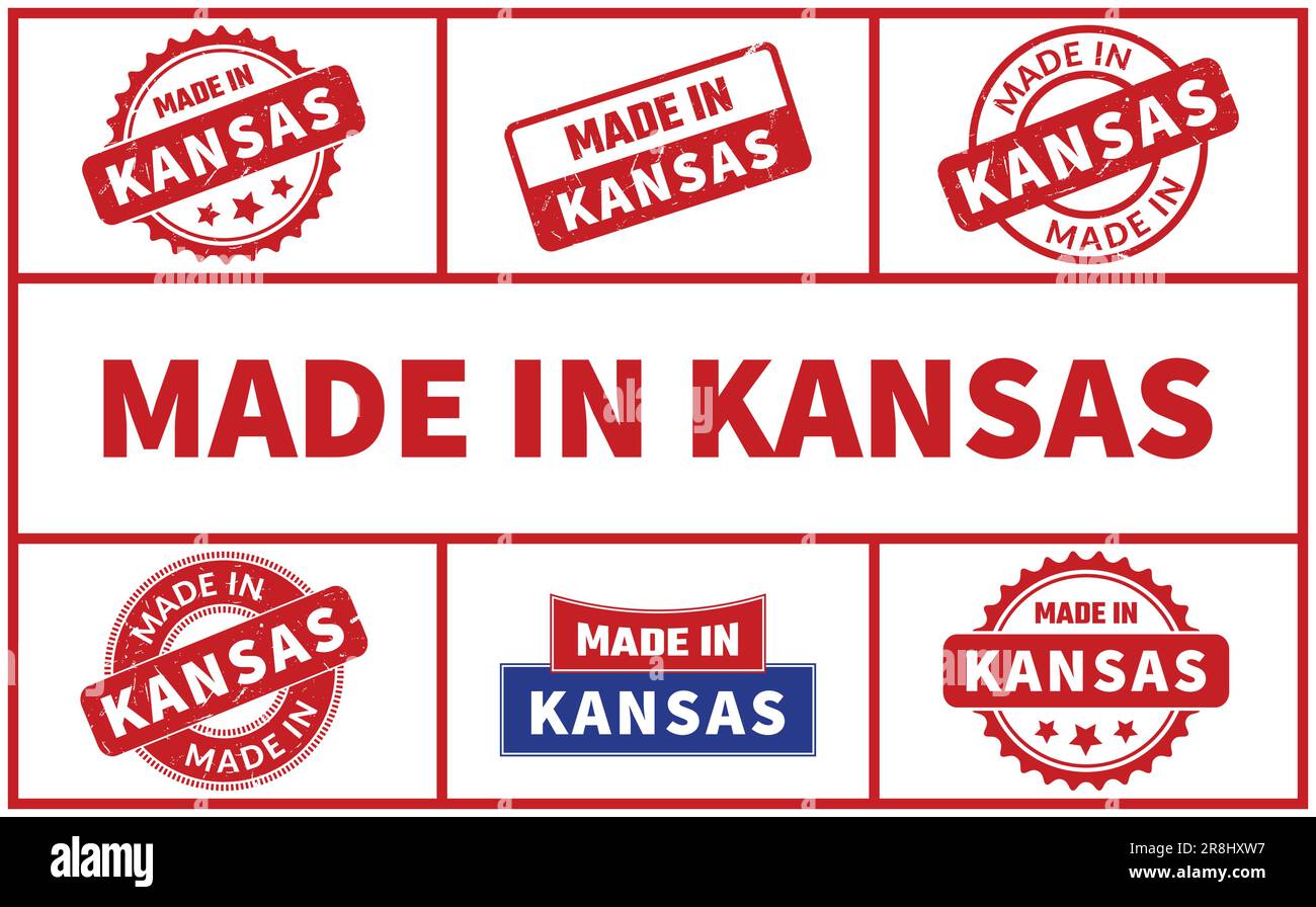 Made In Kansas Rubber Stamp Set Stock Vector Image & Art - Alamy