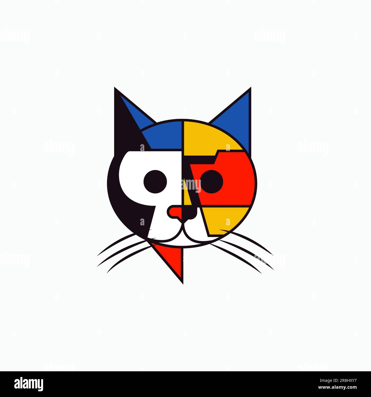 Abstract Cat Mascot Collection - Geometric Style Logo for Art and ...