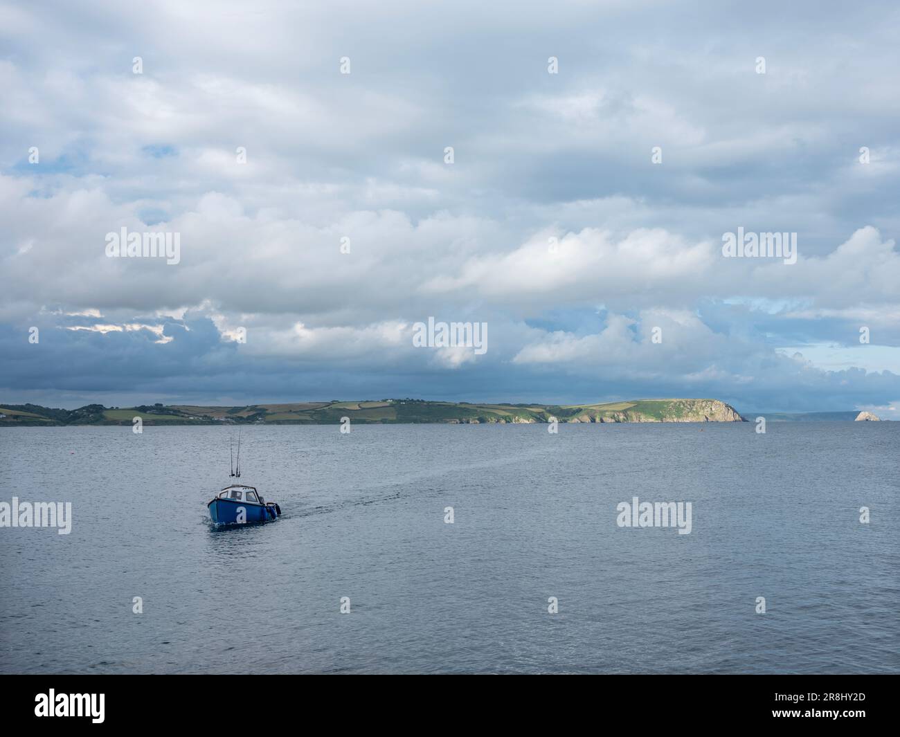 Fishing boat in the Gerrans Harbour Cornwall Stock Photo - Alamy