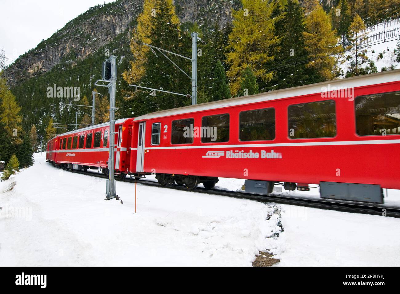 Switzerland. Albula Pass. Glacier Express Train Stock Photo - Alamy