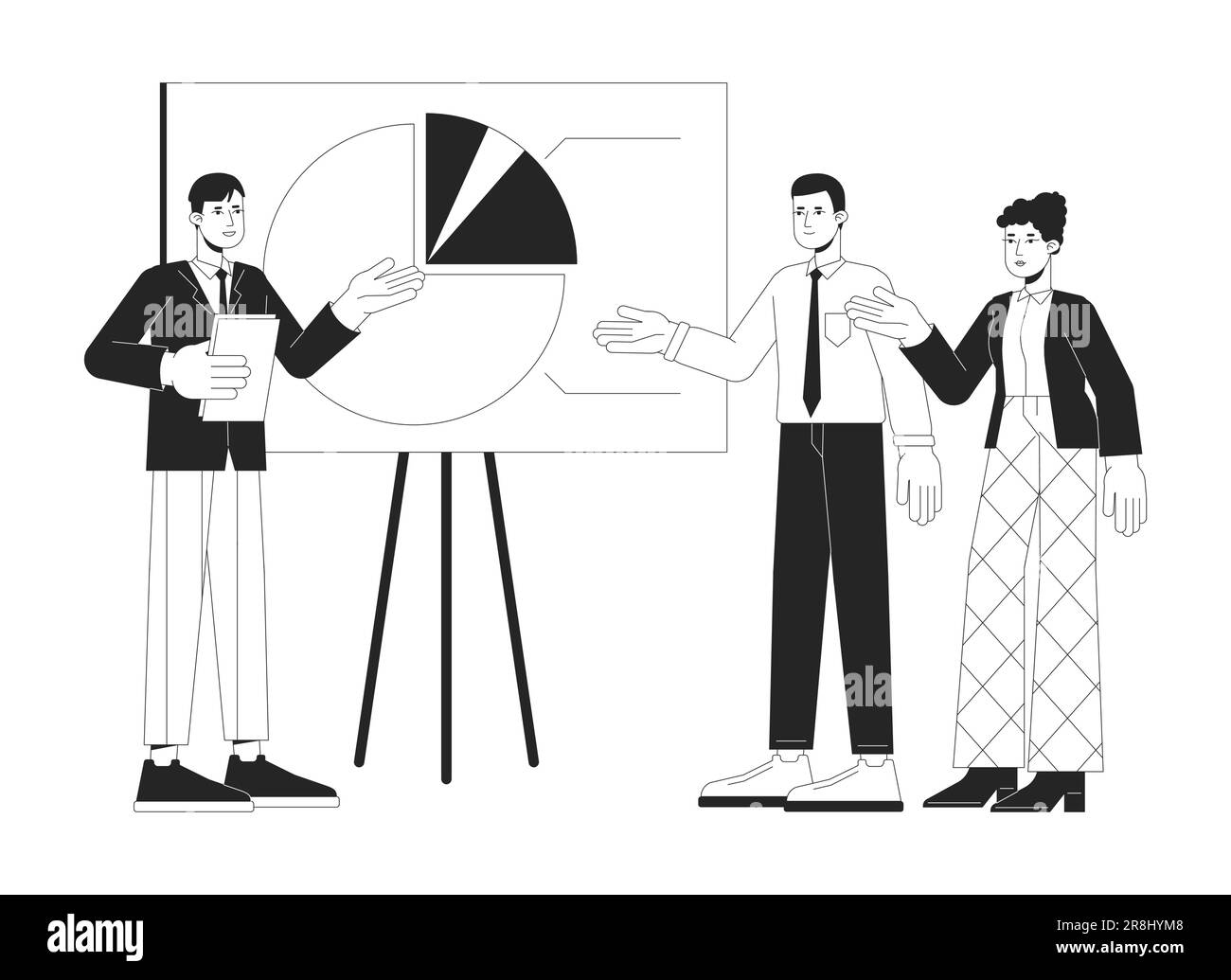 Brainstorming group bw concept vector spot illustration Stock Vector ...