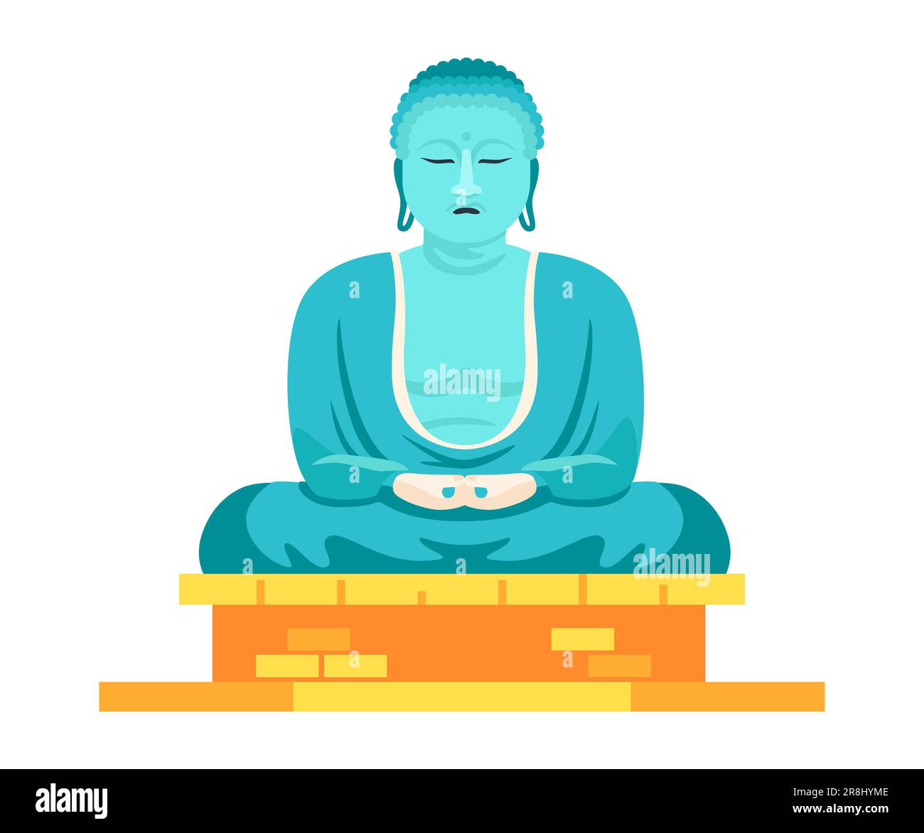 Buddha statue - modern flat design style single isolated image Stock ...
