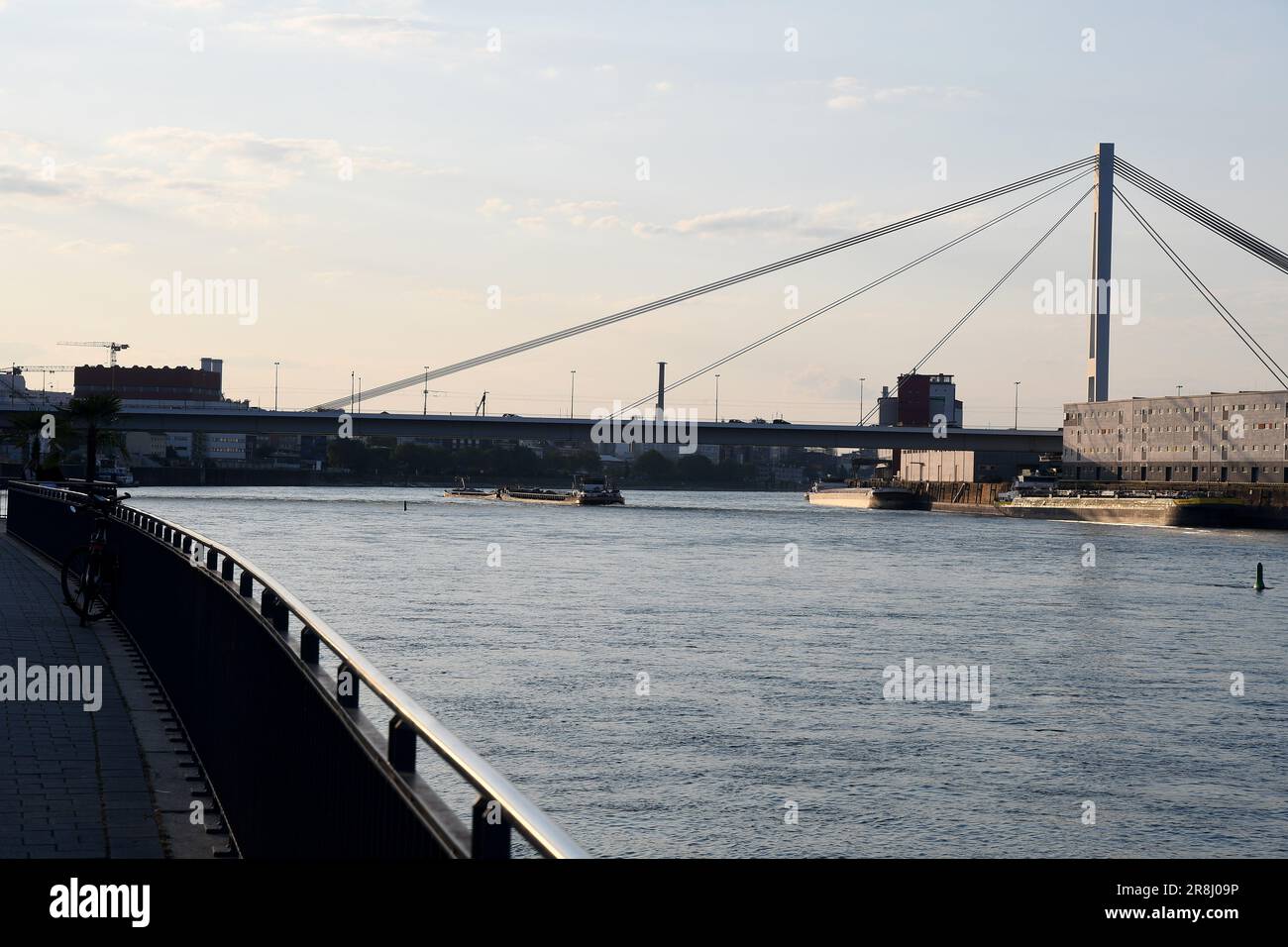 14 June 2023/ View of bridge over Rhein river inLudwigshafen town of ...