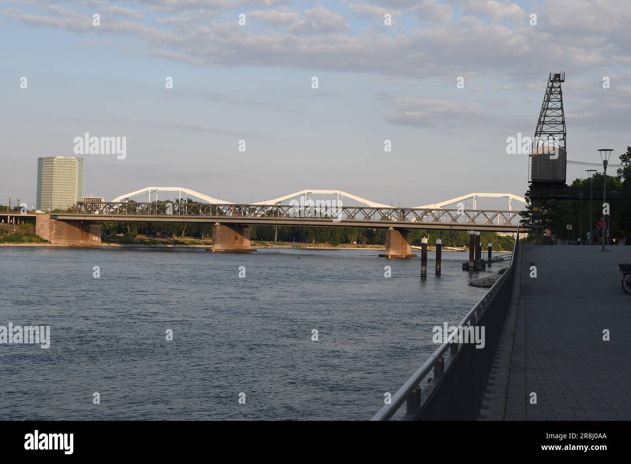 14 June 2023/ View of bridge over Rhein river inLudwigshafen town of ...