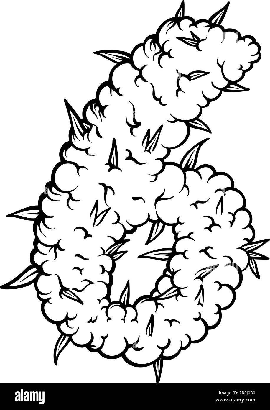 Marijuana smoke effect number six lettering cannabis leaf illustrations ...