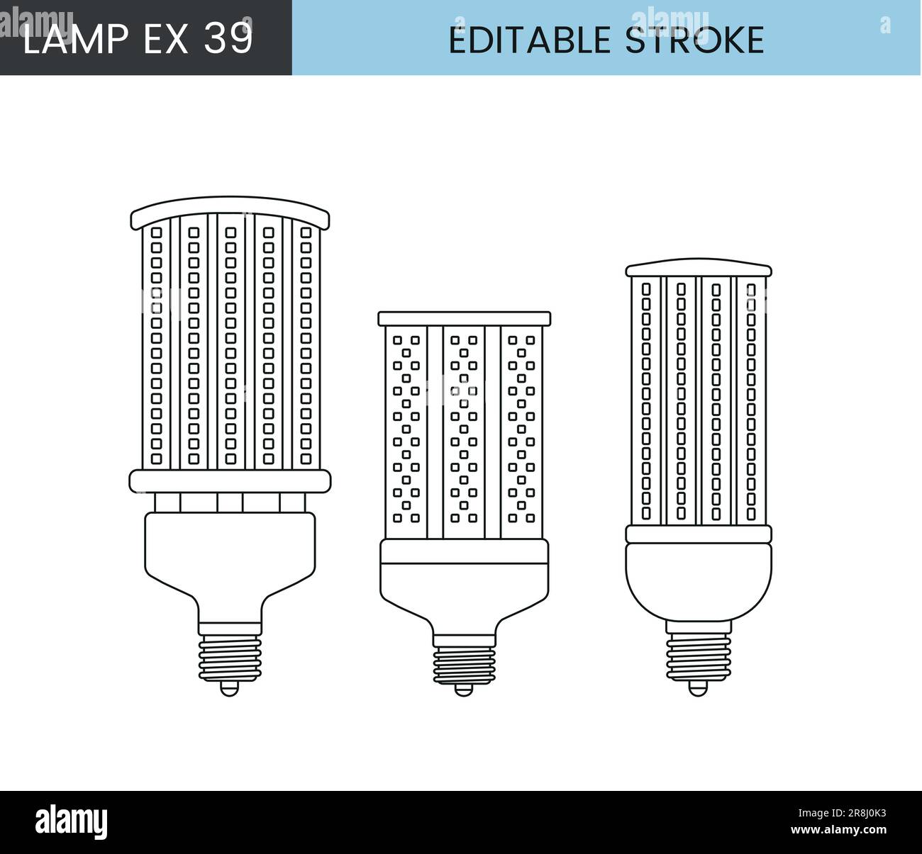 Line icon in vector format representing a lamp with EX39 base Stock ...