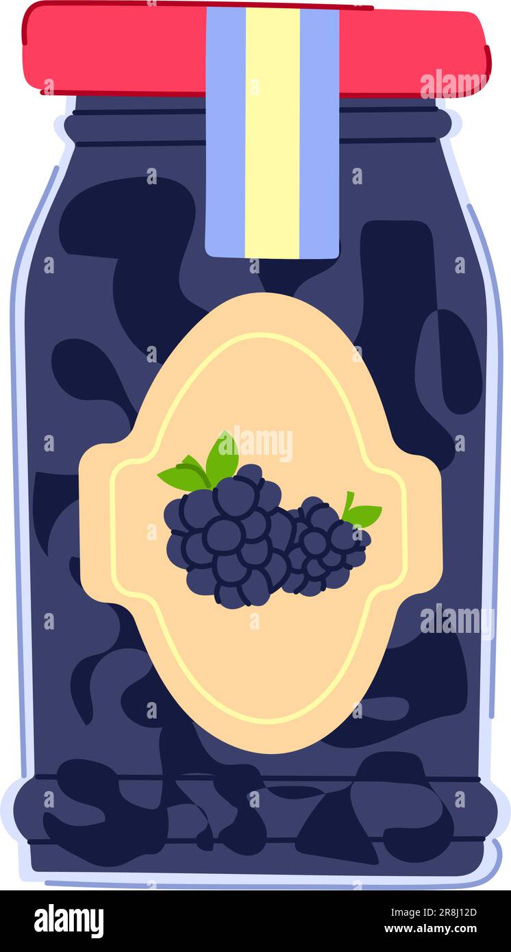 berry jam jar cartoon vector illustration Stock Vector Image & Art - Alamy