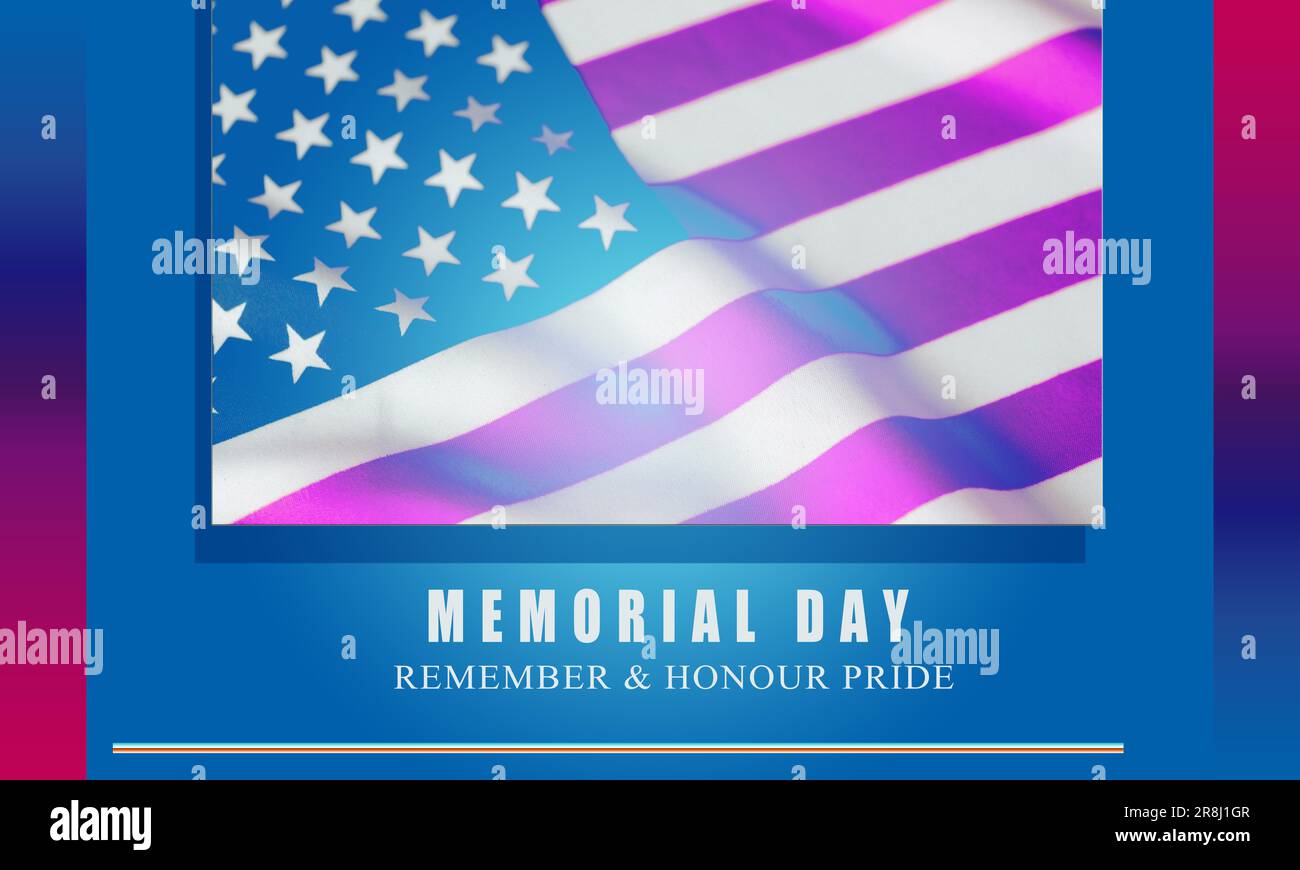 Memorial Day USA Greeting Card Banner Wallpaper. Remember and Honor ...